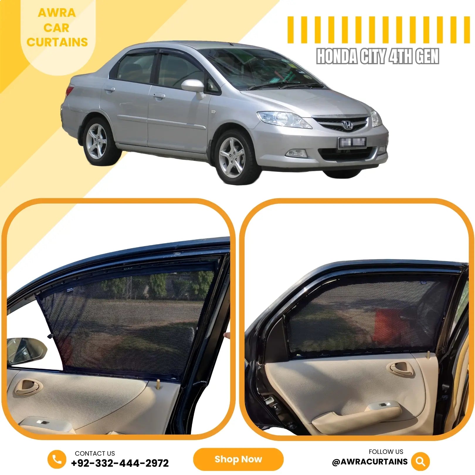 Honda City 4th Gen. (2002 -2008) Curtains – cartains